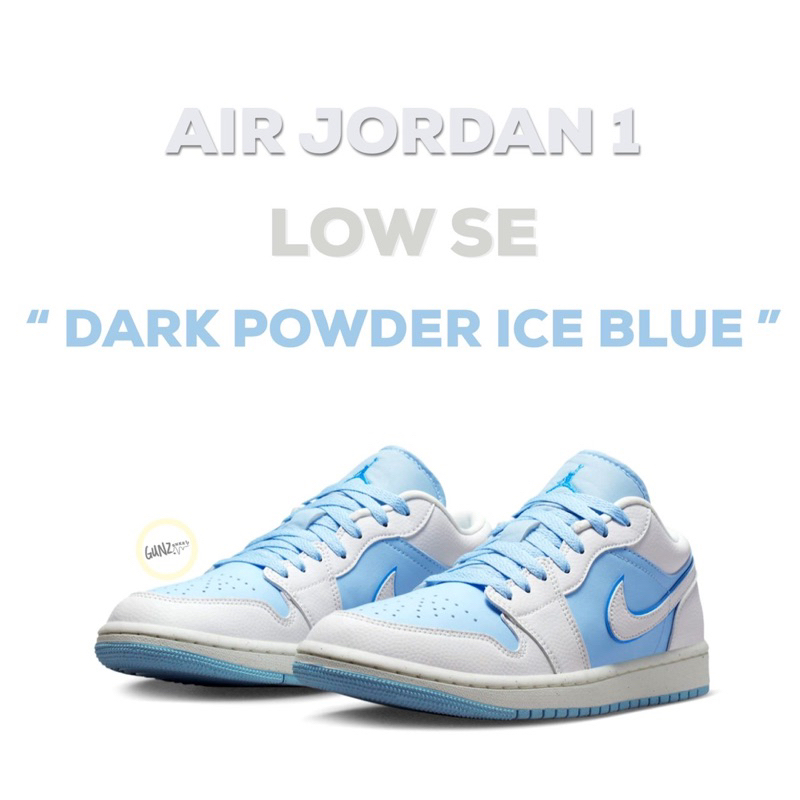 (พร้อมส่ง ของแท้100%) AIR JORDAN1 LOW “DARK POWDER ICE BLUE” | Shopee ...