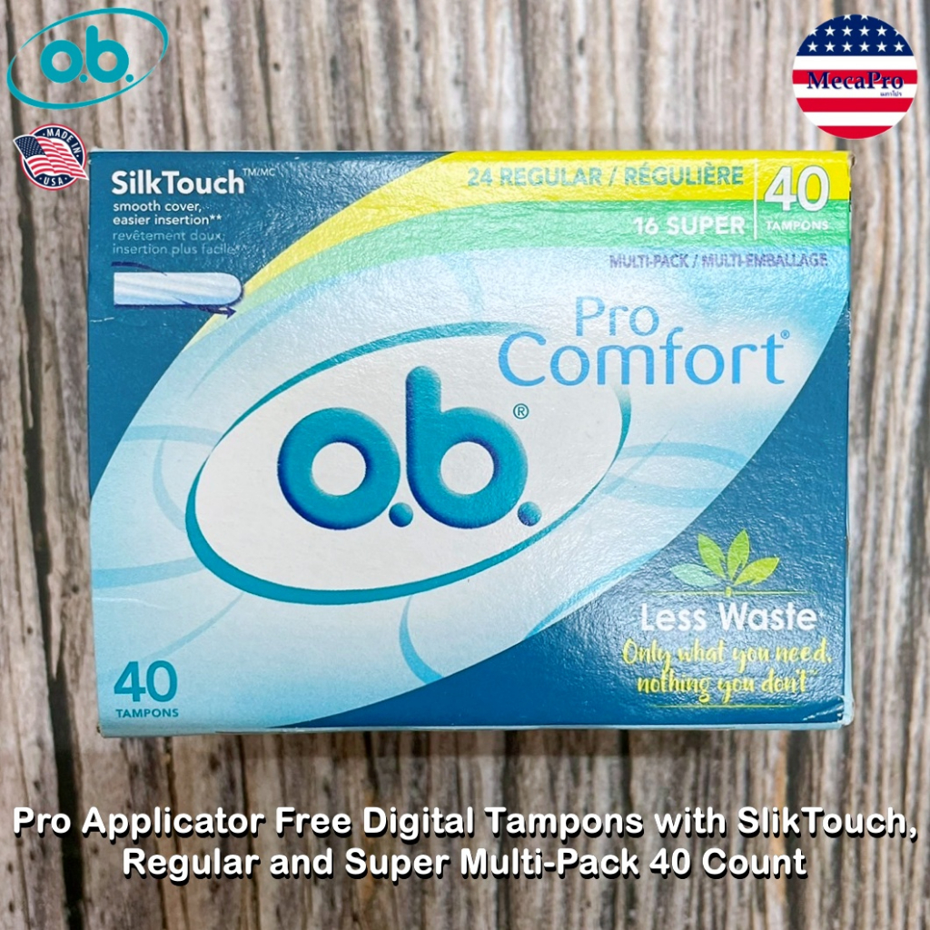 o.b.® Pro Comfort Applicator Free Digital Tampons with SlikTouch 40 ...