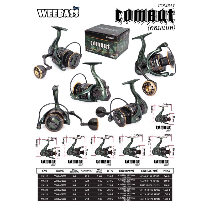รอก WEEBASS COMBAT สปินนิ่ง | Shopee Thailand
