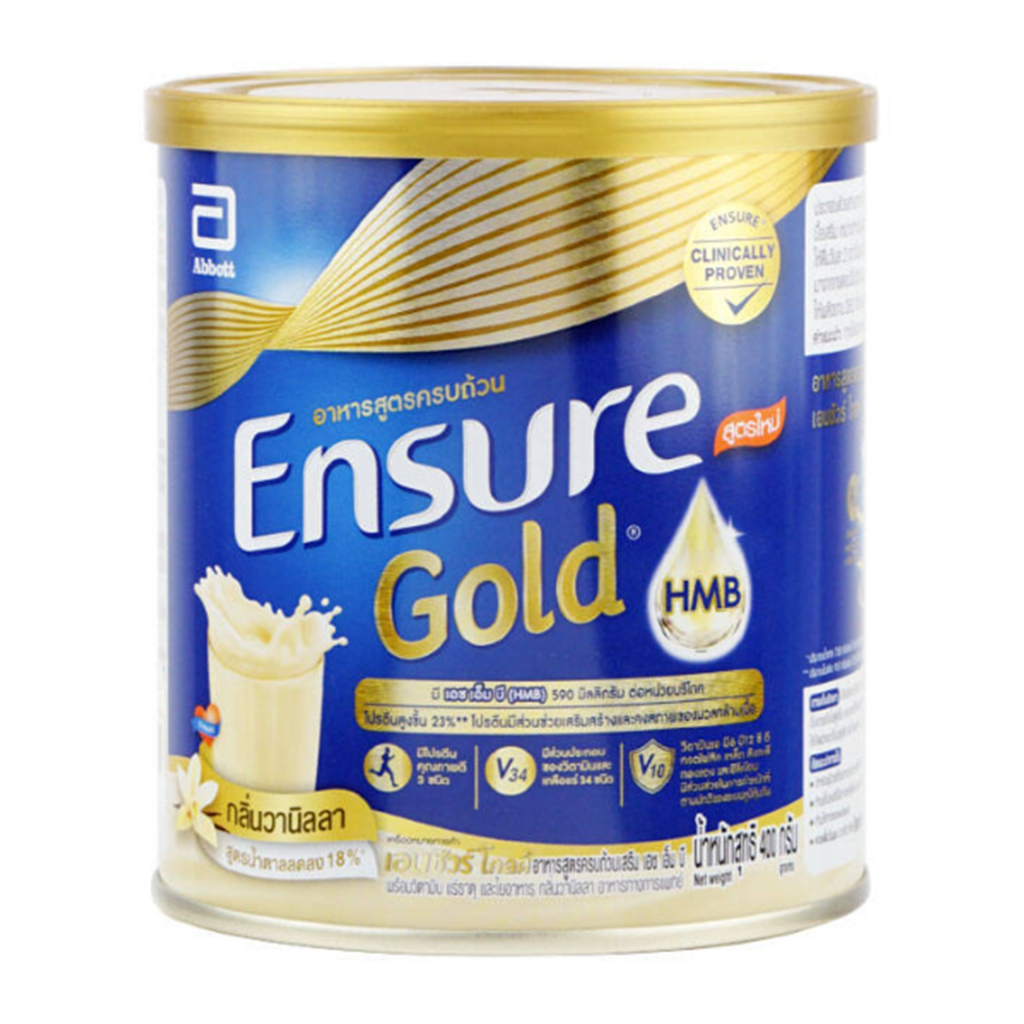 ENSURE GOLD HMB 380g. เอนชัวร์ โกลด์ กลิ่นวนิลา 380กรัม อาหาร เครื่องดื่มเพื่อสุขภาพ นมผง ...