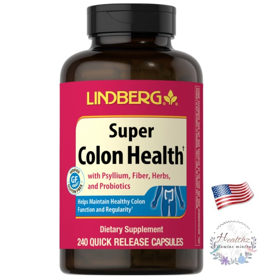 Super Colon Health 240 Capsules with psyllium fiber herb and Probiotics ...