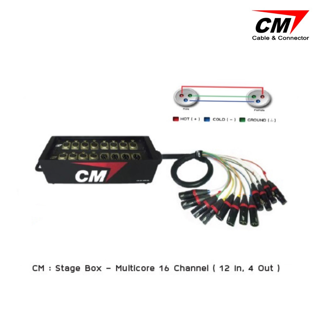 CM : Stage Box - Multicore 16 Channel ( 12 In, 4 Out ) ความยาว10-80เมตร ...