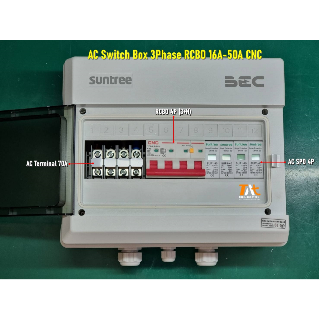 AC Switch Box 3Phase RCBO 16A-50A CNC สำหรับงานโซล่าเซลล์ | Shopee Thailand