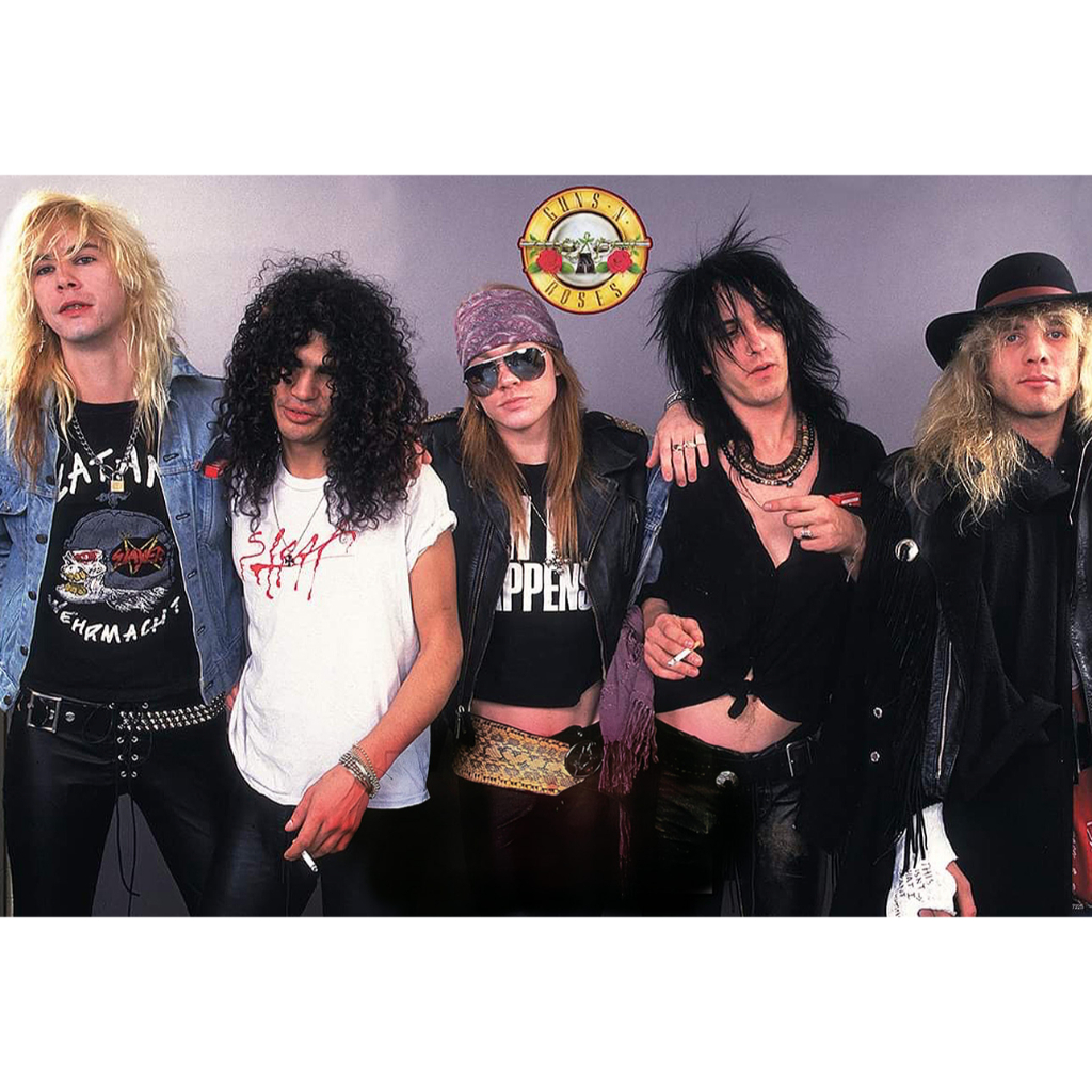 โปสเตอร์ รูปถ่าย วง ดนตรี ร็อค Guns N' Roses (1985) POSTER 24”x35” Inch ...