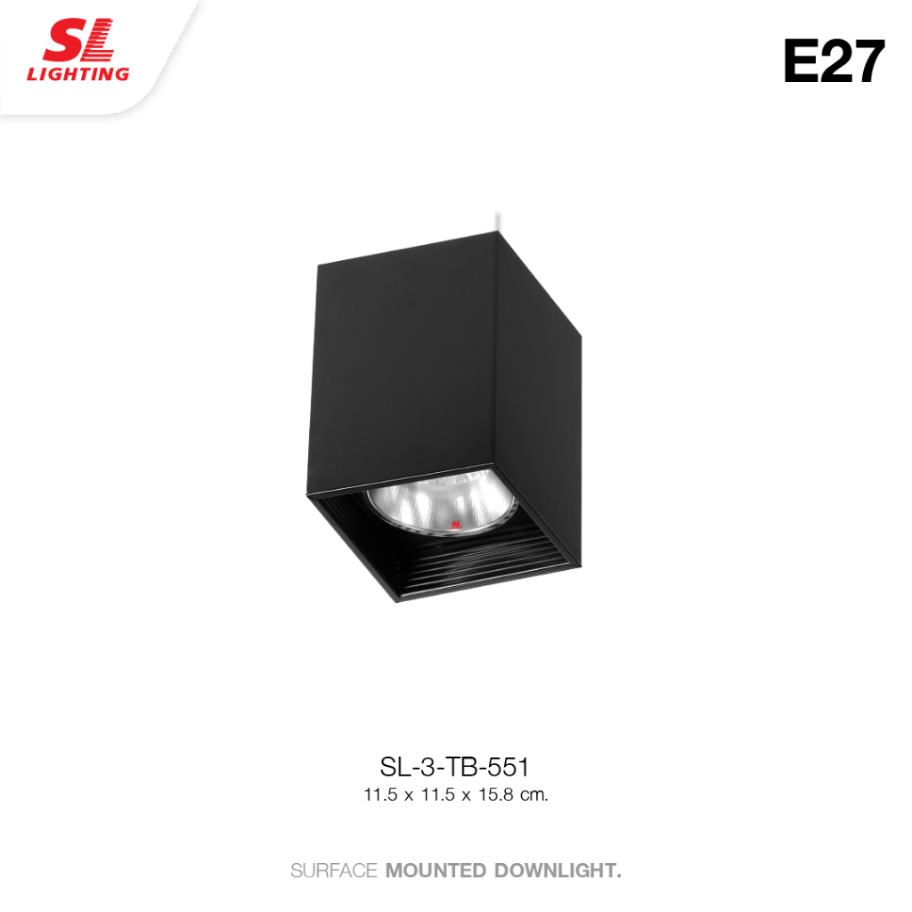 SL LIGHTING | Surface Mounted Downlight ดาวน์ไลน์ติดลอย ทรงสี่เหลี่ยม E27 มี 3 ขนาด SL-3-551 ...