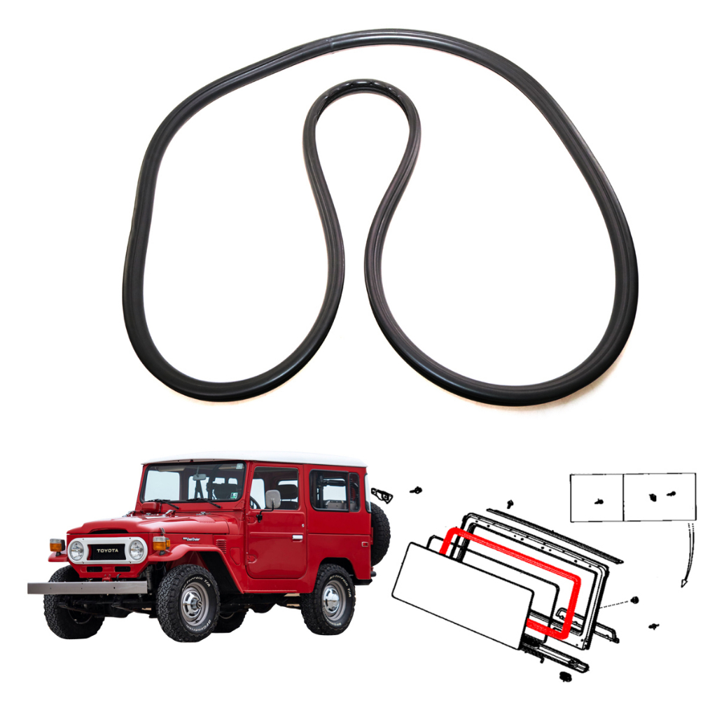 ยางกระจกบังลมหน้า รอบบาน 1ชิ้น โตโยต้า แลนด์ครุยเซอร์ J40 BJ40 BJ43 ...