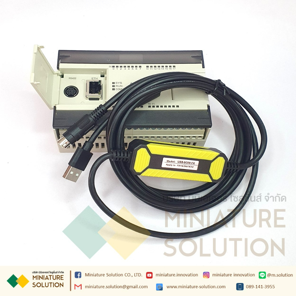 AMSAMOTION PLC RS422 RS485 Series FX3U Relay/Transistor Controller USB-SC09-FX Programming Cable ...
