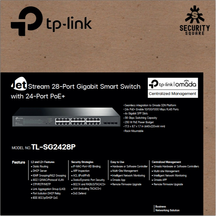 TP-LINK TL-SG2428P JetStream 28-Port Gigabit Smart Switch with 24-Port ...