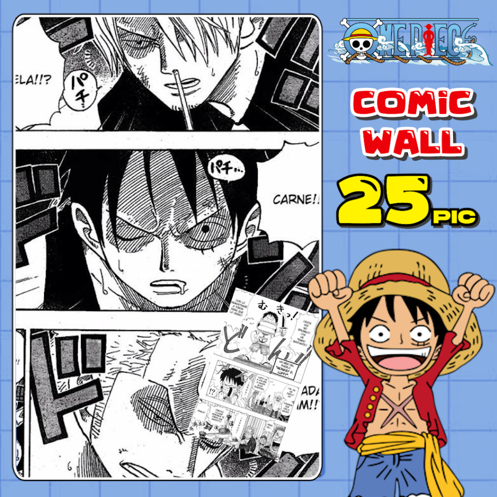 Comic wall One Piece กระดาษ A4,A5 ปริ้นภาพขาวดำ (2 ชุดแถมกาว) | Shopee ...