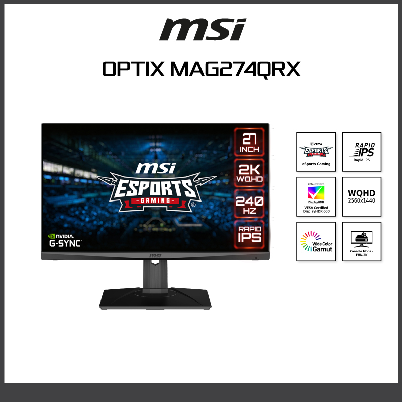 MSI Optix MAG274QRX( จอมอนิเตอร์) ESPORTS GAMING MONITOR 27"/Rapid IPS ...