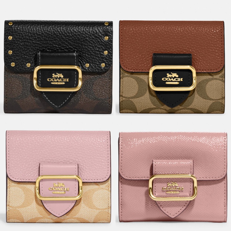COACH Small Morgan Wallet In Colorblock Signature Canvas With Rivets ...