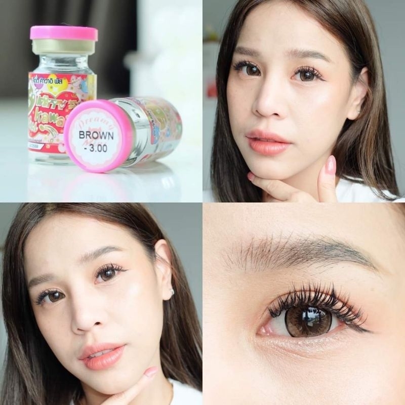 คอนแทคเลนส์ รุ่น mini Dreamy ยี่ห้อ Kitty Kawaii มีสี เทา ตาล มีค่า ...