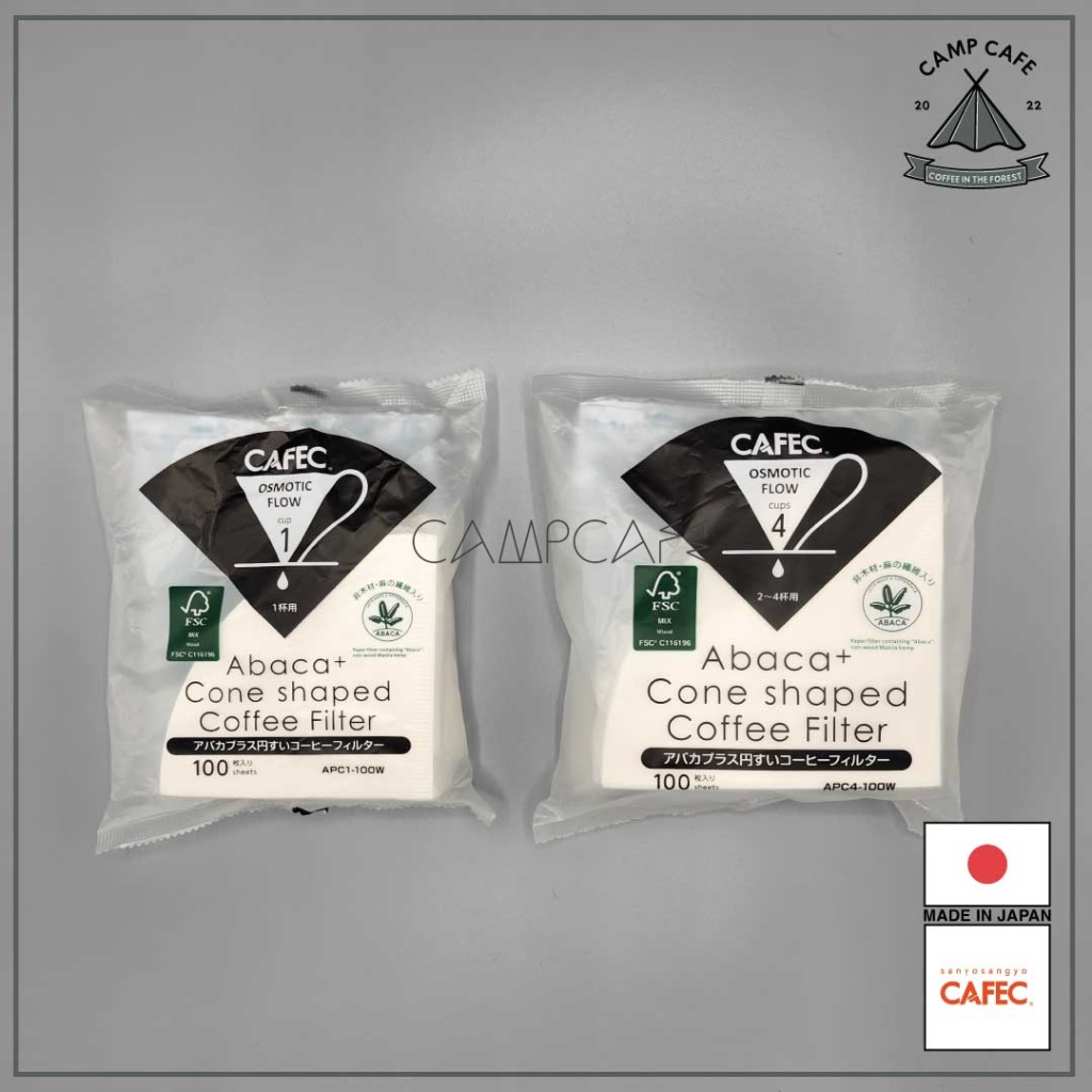Cafec Abaca Plus Paper Filter | กระดาษกรองกาแฟทรงกรวยทำจากใยกล้วย 100 แผ่น | Shopee Thailand