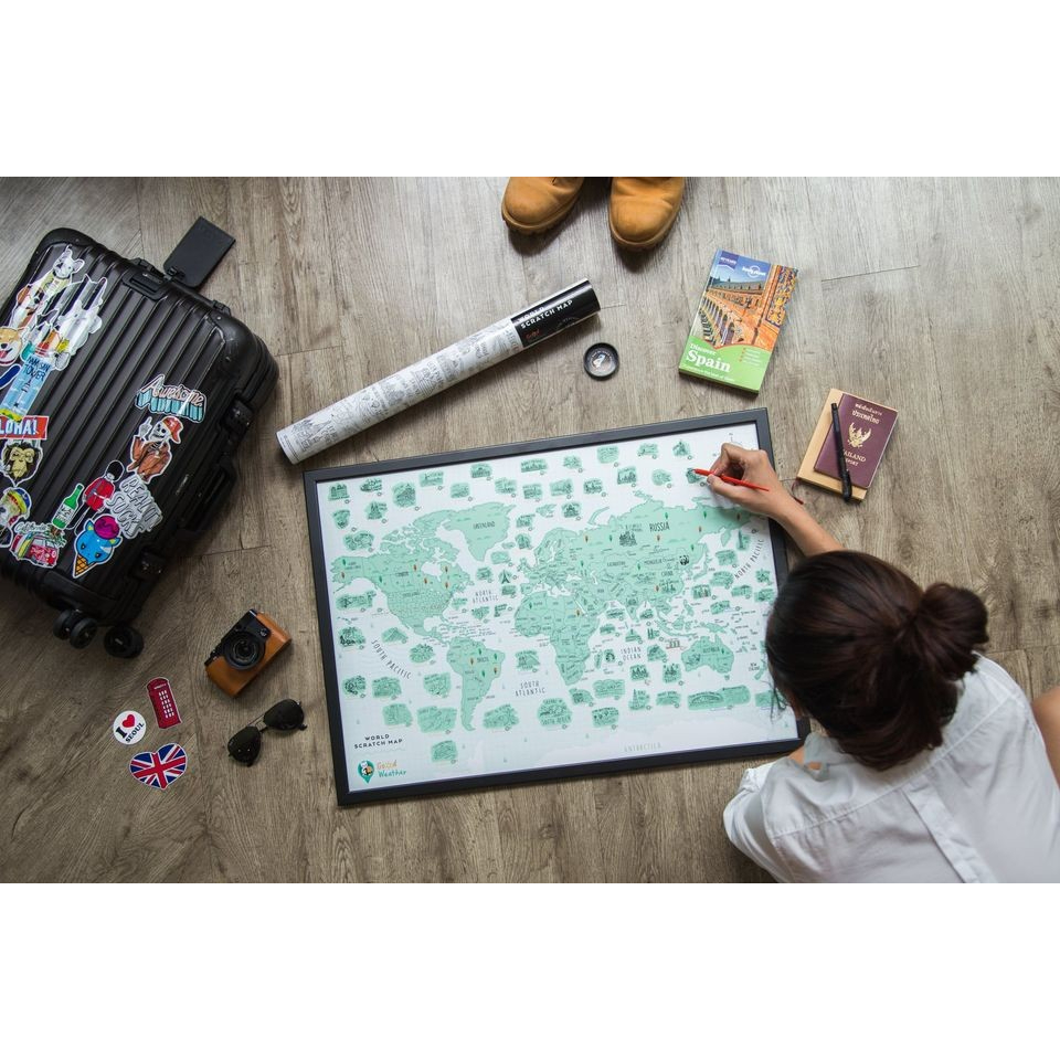 SEOULR | แผนที่แบบขูดได้ โลก Good Weather Scratch Map ดีไซน์น่ารัก ...