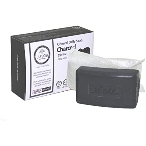สบู่ถ่าน ชาโคล เกาหลี 한국 참숯 비누 lusob charcol soap 100 g | Shopee Thailand