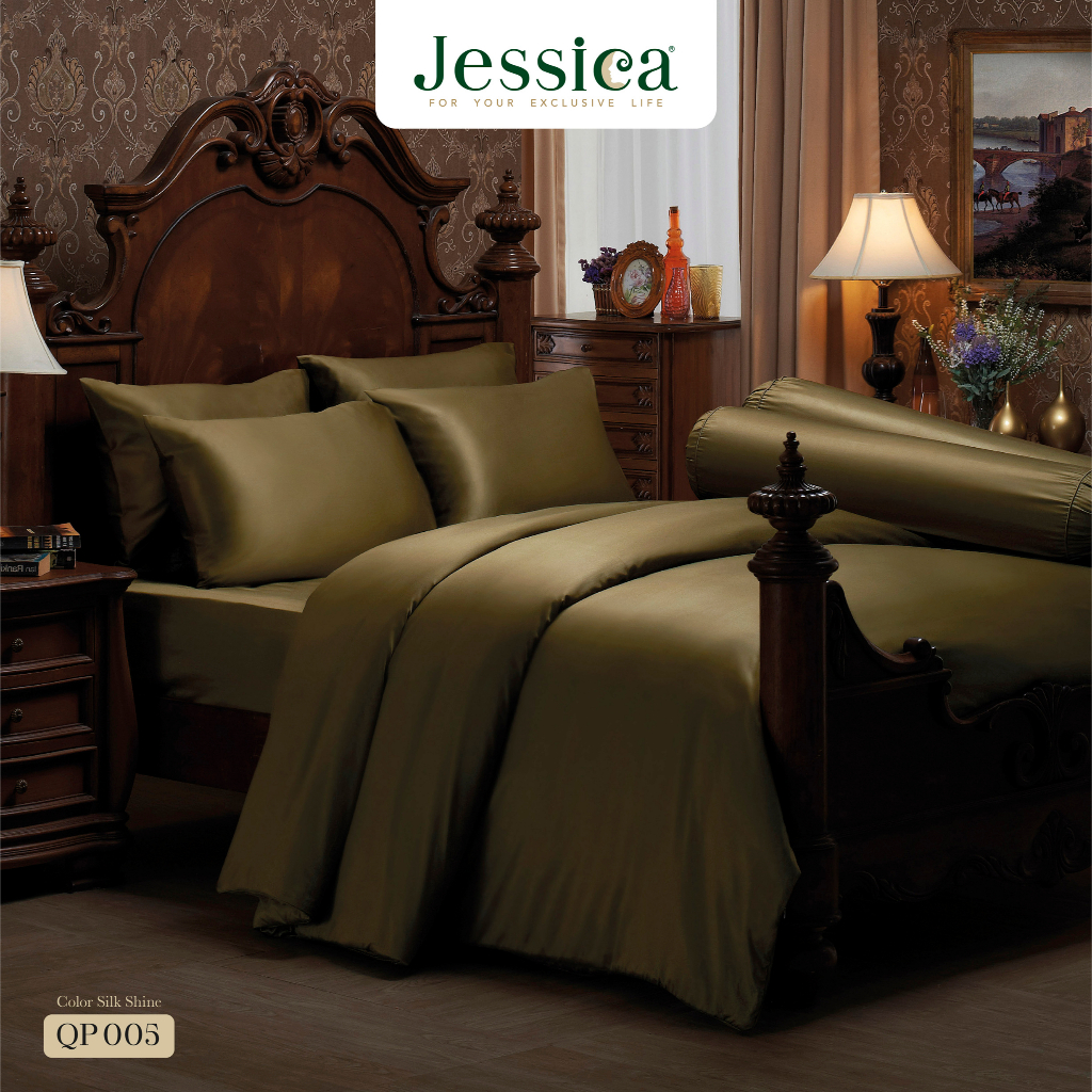 Jessica Color Silk Shine 500 เส้นด้าย QP005 ชุดเครื่องนอน ผ้าปูที่นอน ...