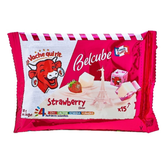 Belcube Strawberry - รสสตรอเบอรี่ ++ ชีส ชีสวัวแดง ชีสสแนค ชีสคิวบ์ 78 ...