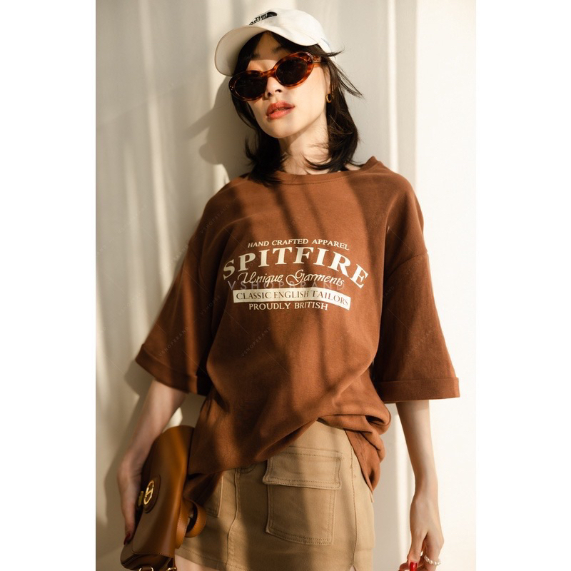 พร้อมส่ง Vshop Brand เสื้อยืดเกาหลี ผ้าคอตตอนอย่างดี สีน้ำตาล | Shopee ...