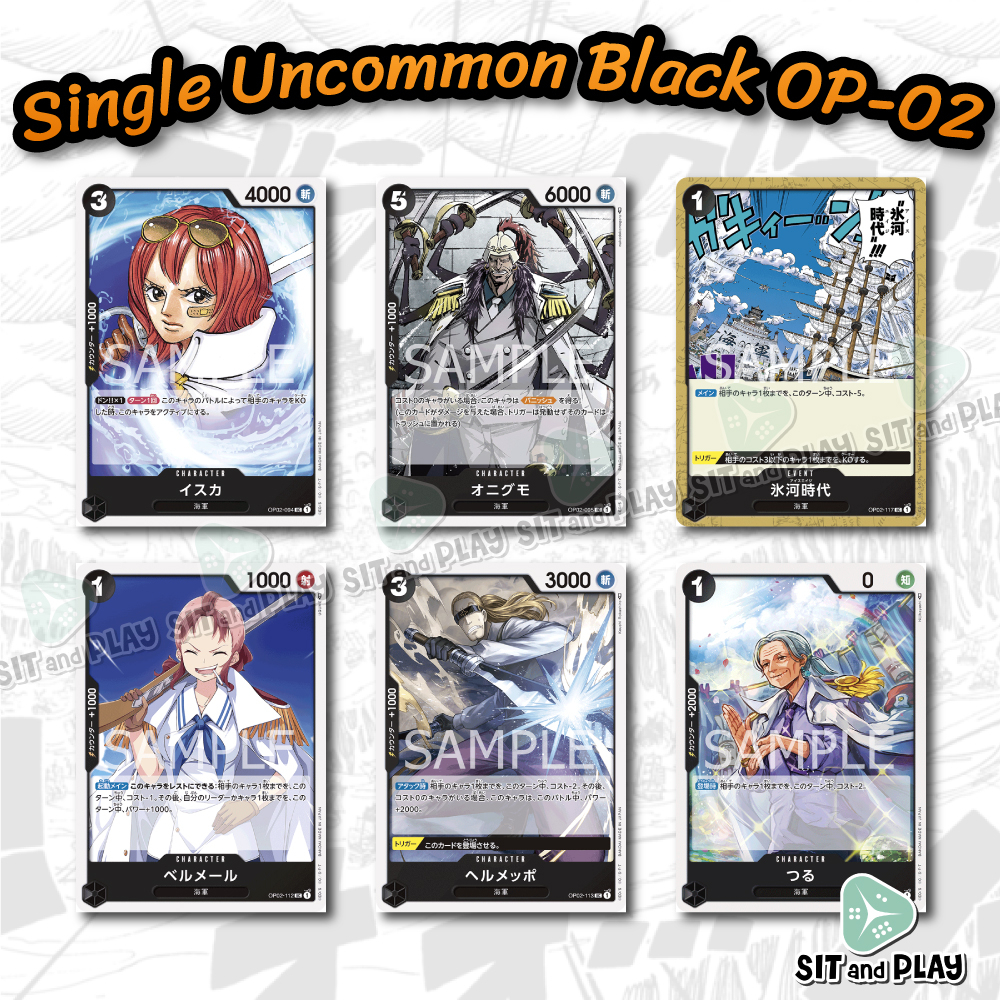 One Piece - การ์ดแยกใบ OP02 ดำ Uncommon - Single Card Game | Shopee ...