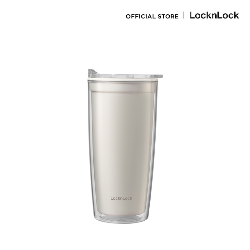 LocknLock แก้วน้ำพลาสติก 2 ชั้น Double Wall Cold Cup ความจุ 600 ml. รุ่น HAP523IVY | Shopee Thailand