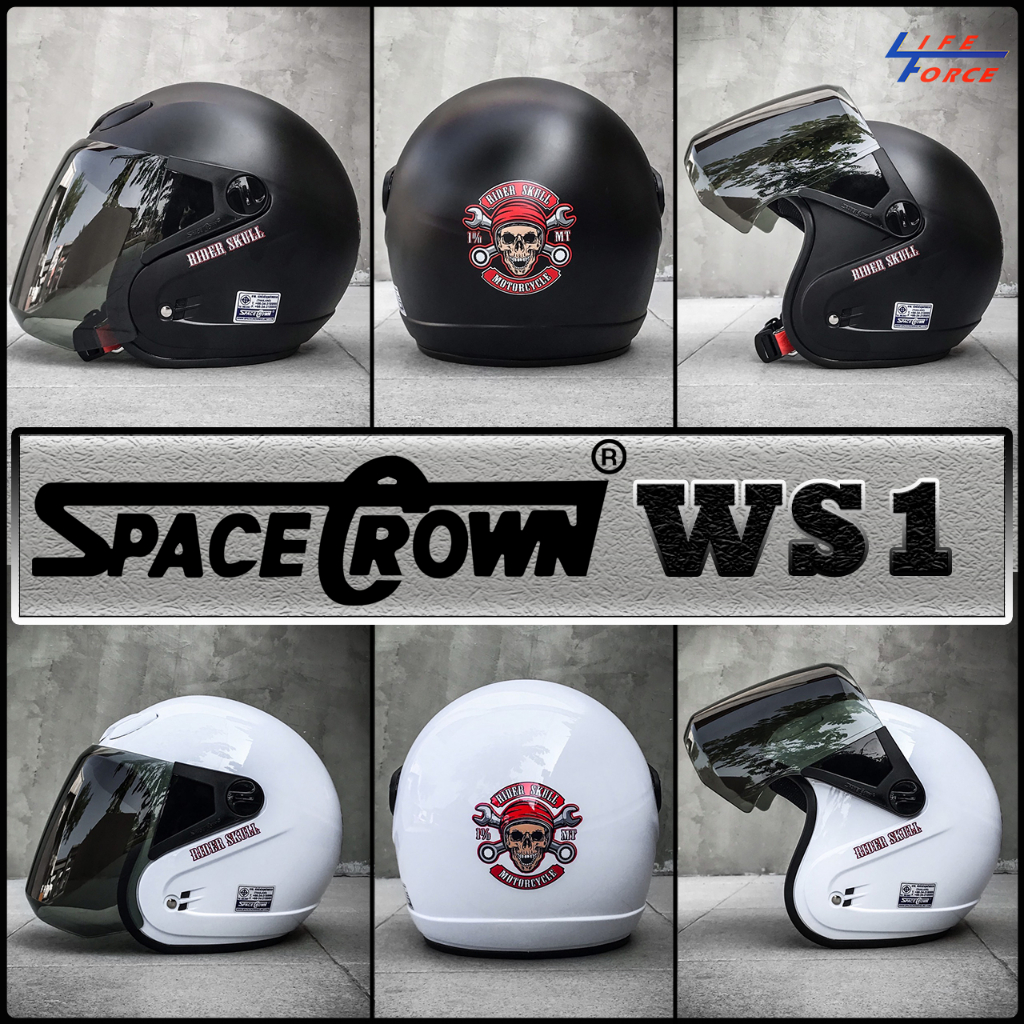 หมวกกันน็อค Spacecrown รุ่น wS1 มีให้เลือกหลายสี ขนาด size M | Shopee ...