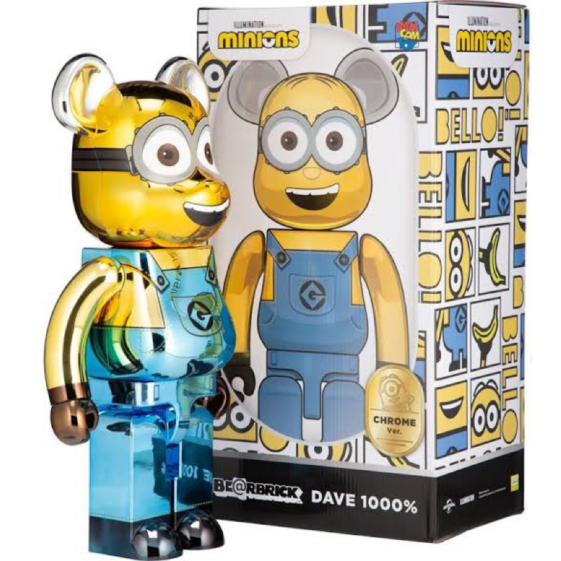 Bearbrick Minion (Dave) 1000% Chrome | Shopee Thailand