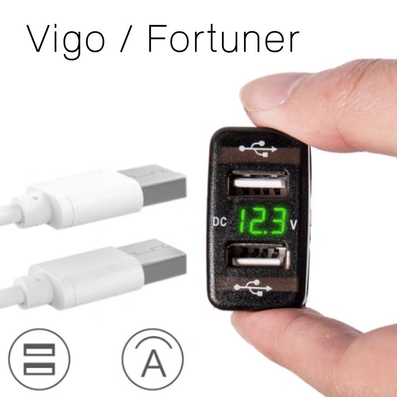 Dual USB Charger 4.2A พอร์ตชาร์จพร้อมโวลต์มิเgตอร์ DC 12v 24v สำหรับ ...