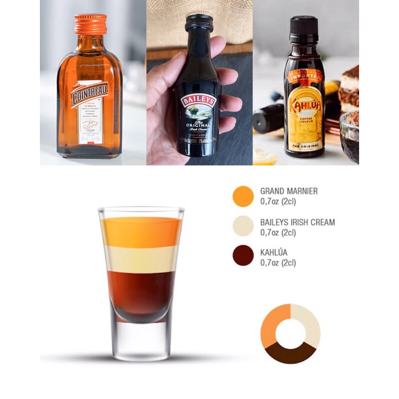 จัดset 3 ชิ้น B52 Kahlua coffee 50ml ครีมนม Baileys Irish 50 ML และ ...