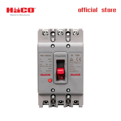 HACO MCCB เบรกเกอร์ ป้องกันไฟเกิน ป้องกันไฟฟ้ารัดวงจร รุ่น HM3-100S 100AF 25kA Mag-them | Shopee ...