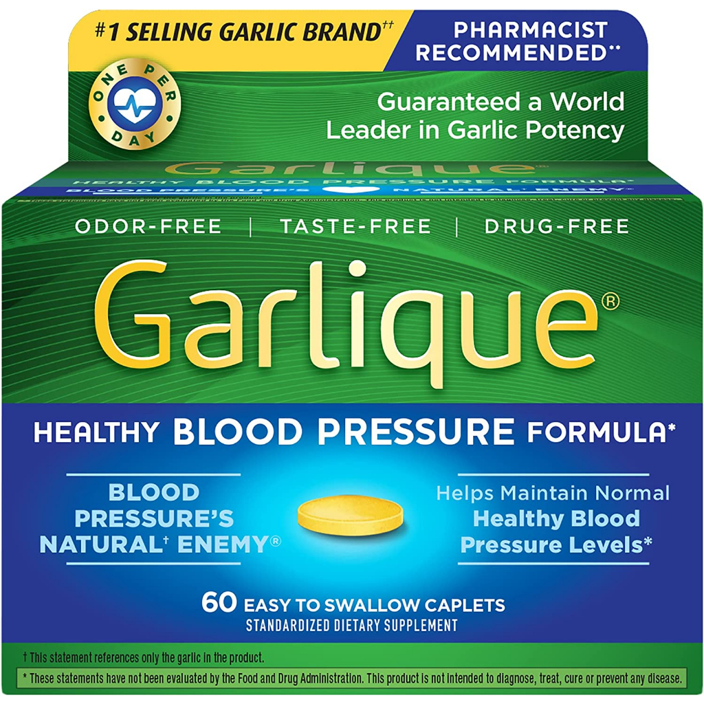 Garlique Healthy Blood Pressure Formula 60 Caplets สารสกัดจากกระเทียม ...