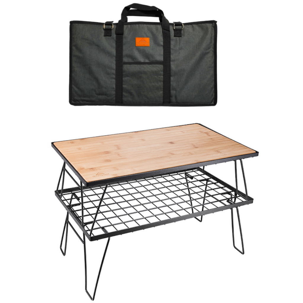 Campingmoon Field Rack (T-230-2TP)โต๊ะตะแกรงเหล็กแบบ 2 ชั้น พับได้ ซ้อน ...