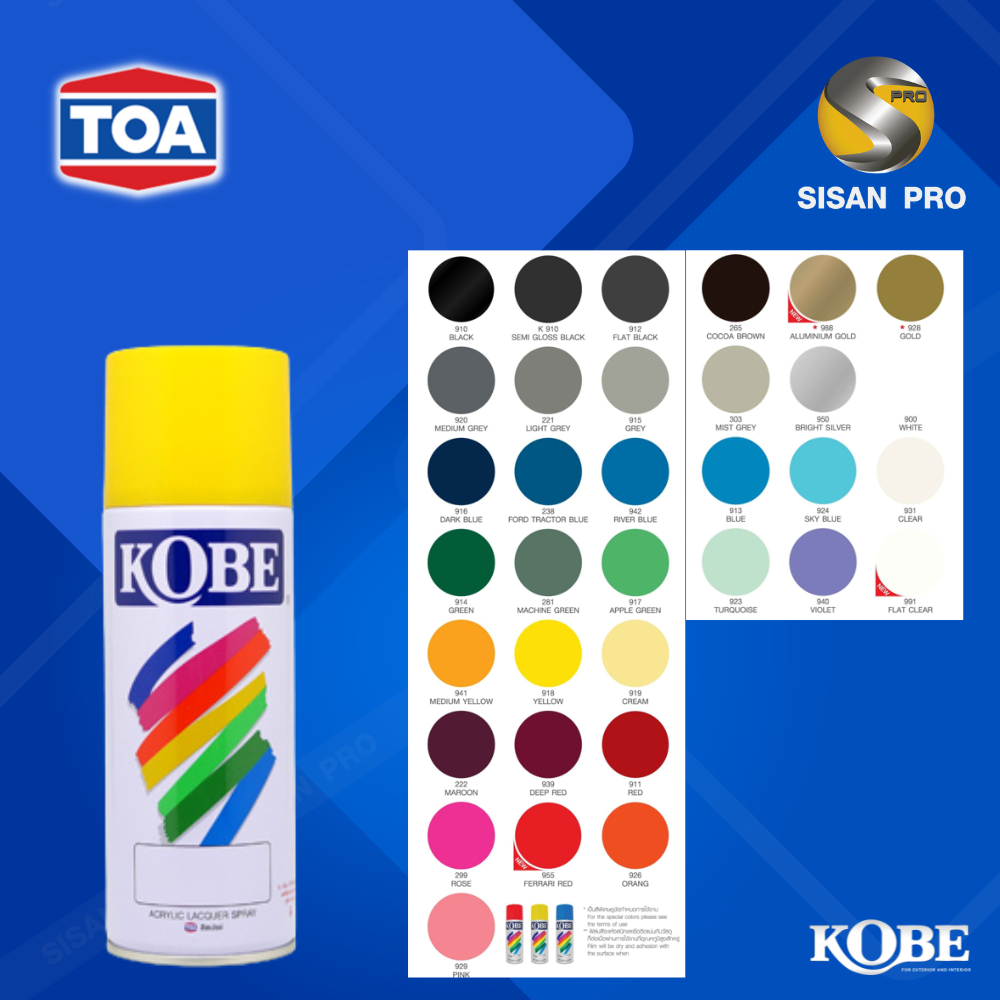 KOBE Premium Colors Spray โกเบ สีสเปรย์เกรดพิเศษ ขนาด 400 ซี.ซี ...