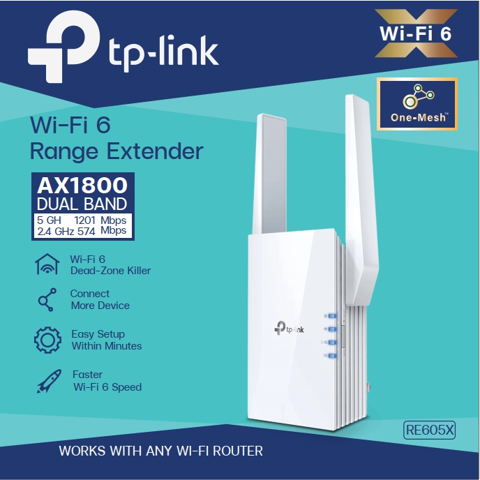 TP-LINK RE605X AX1800 Wi-Fi Range Extender | Shopee Thailand