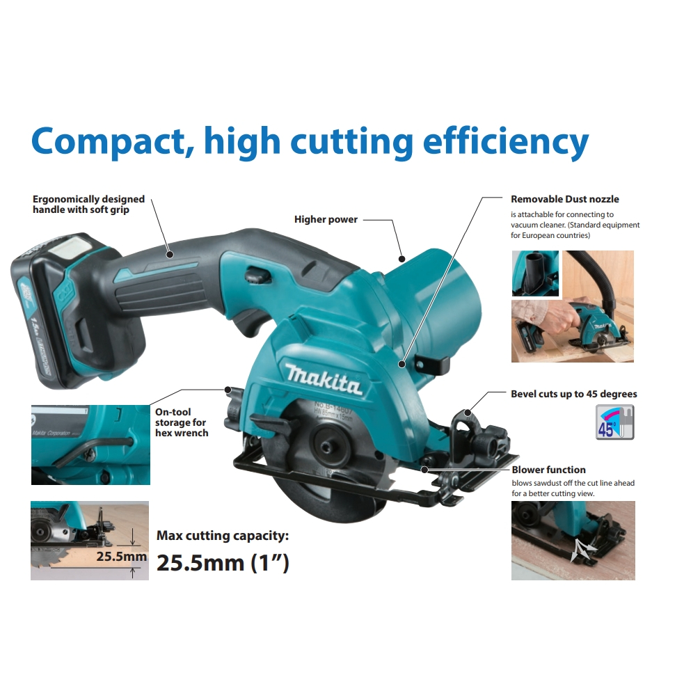 MAKITA รุ่น HS301DZ เลื่อยวงเดือนไร้สาย ขนาด 3 นิ้ว 12V (ตัวเปล่า+กล่อง ...