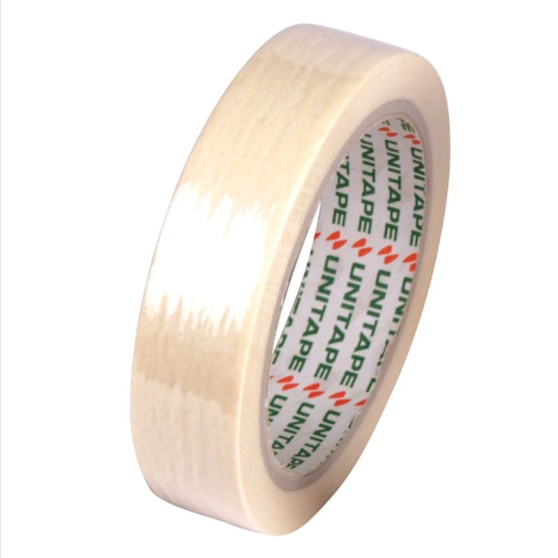 กระดาษกาวย่น Uni Tape แกน3" เทปกาวย่น ยูนิเทป Masking Tape 25y มีขนาด1/ ...