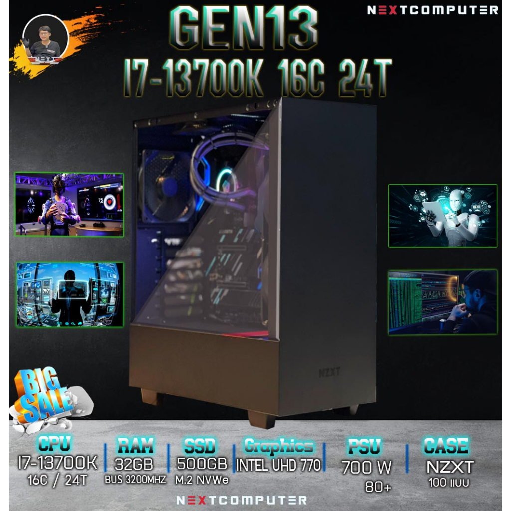 iNTEL I7 13700K I [SKU0013] Z790 I RAM 32GB I Intel UHD770 I PSU 700W I WATER COOLING | Shopee ...
