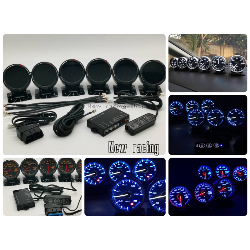 Defi A1 -OBD2 ชุด6ตัว 128สี มีกล่องรีโมท. เกจ+กล่องคอนโทรลOBD+รีโมท ...