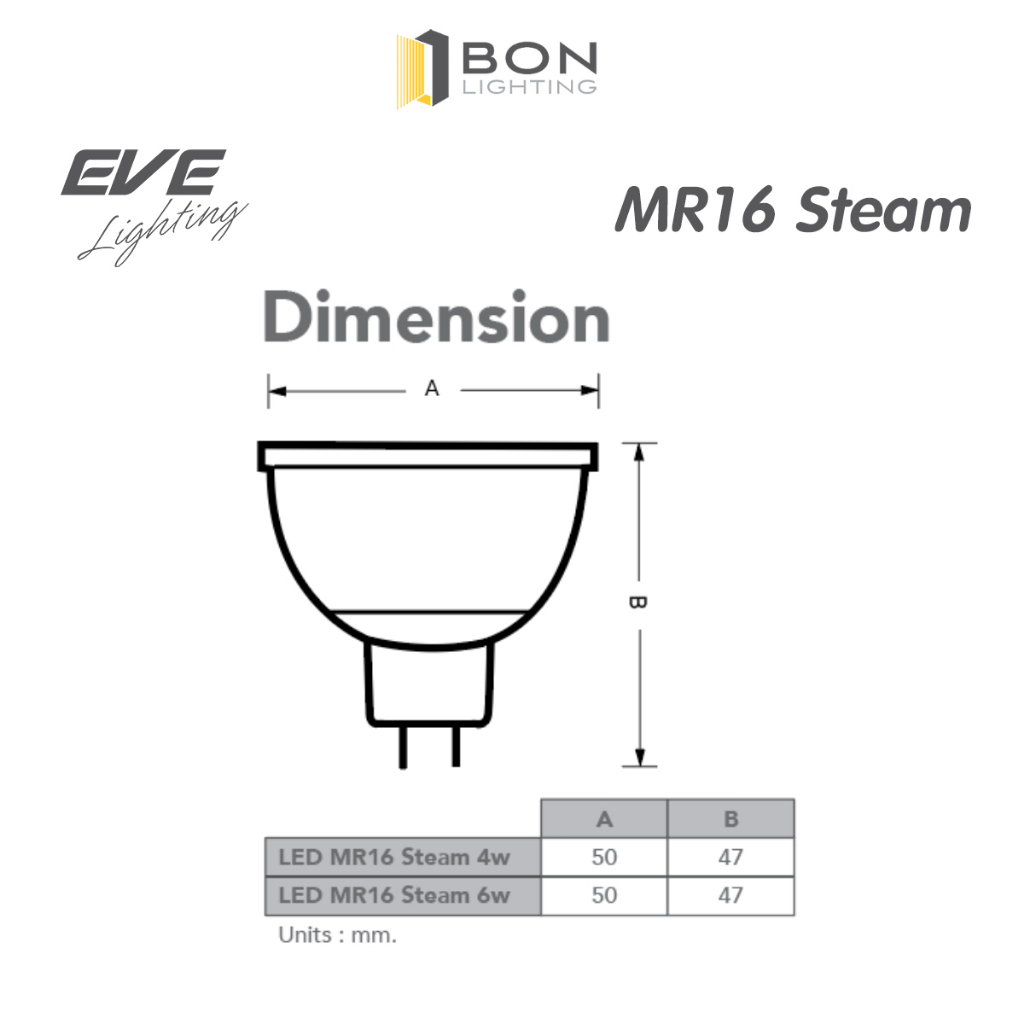 EVE LED 4W,6W MR16 Steam 220V / MR16 FOG 12V GU5.3 หลอดไฟตู้โชว์ สว่างสุดๆ คุ้มสุดๆ (Daylight ...