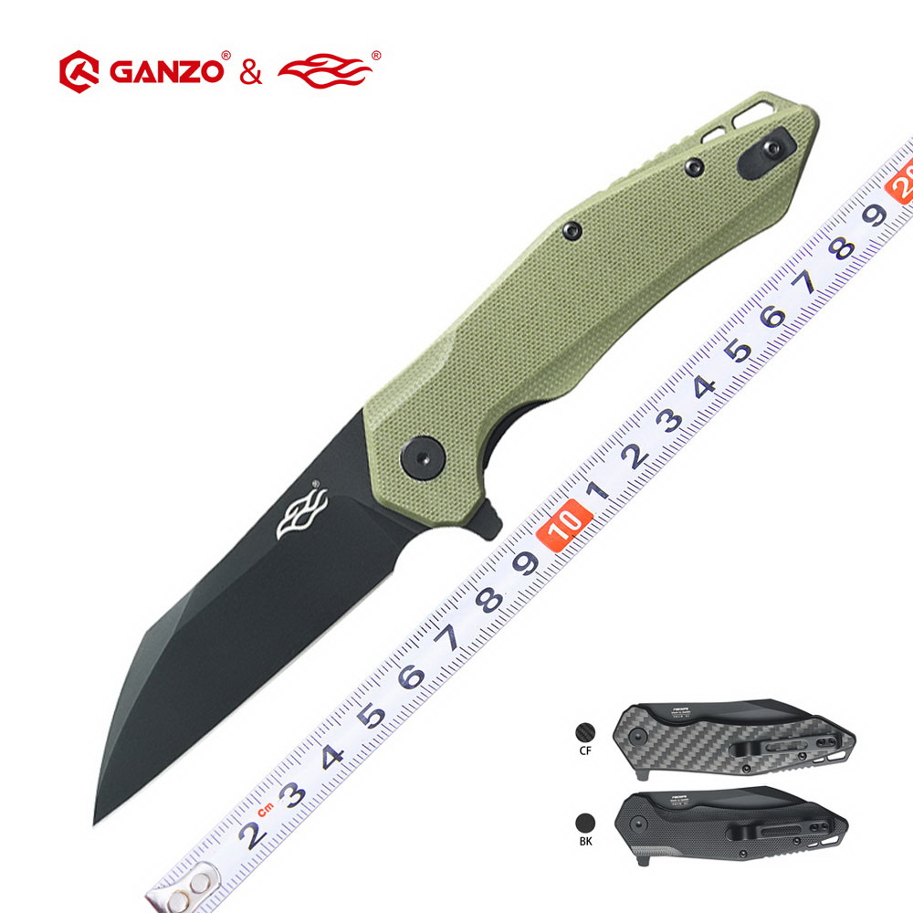 มีดแคมป์ Pocket knife Ganzo FH31B ของแท้ ใบ 3.4" เหล็ก D2 รมดำ Liner ...