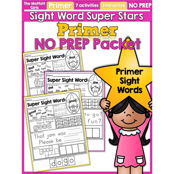 พร้อมส่ง📖 Sight Word Super Stars Star Worksheets Children English ...