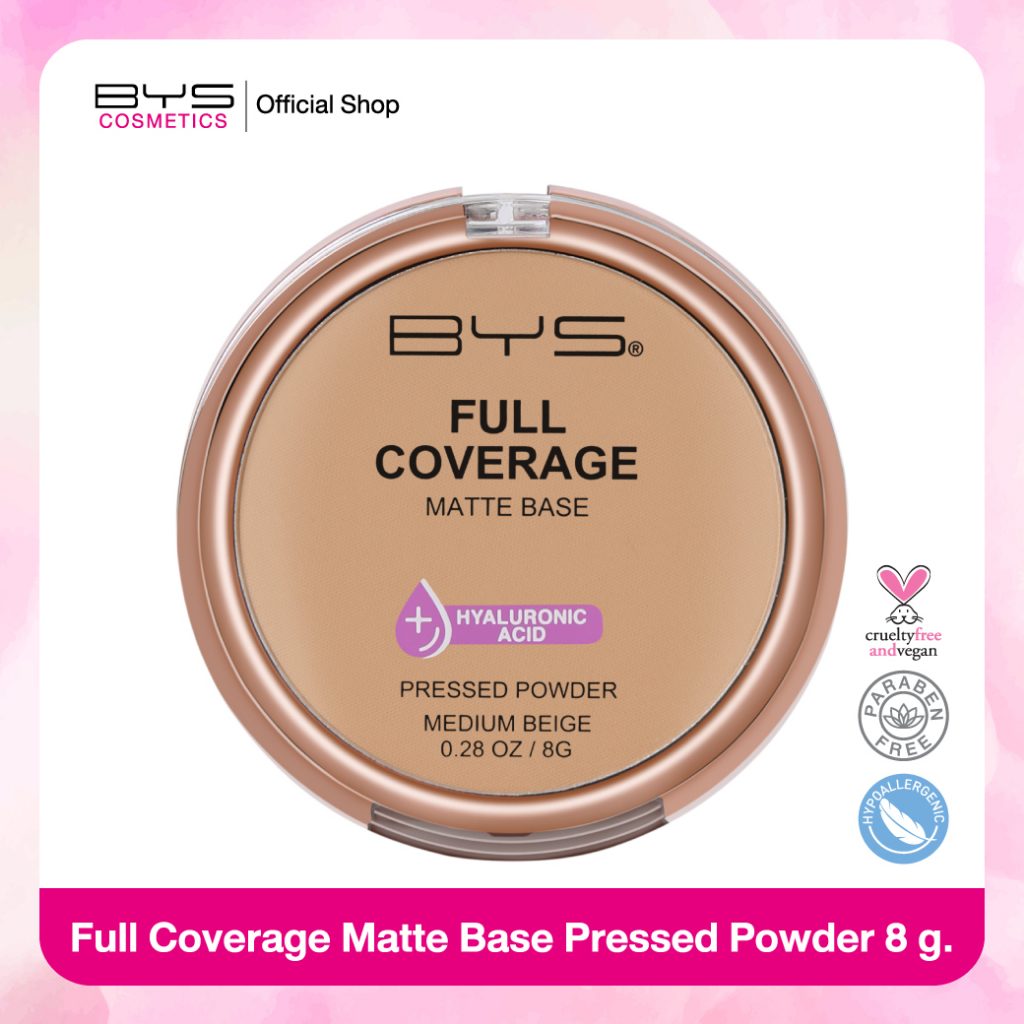 BYS Cosmetics Full Coverage Matte Base Pressed Powder 8 g. (4 เฉดสี ...