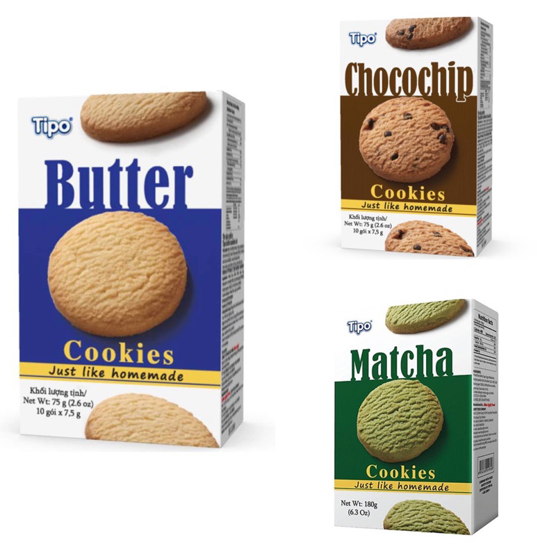 Tipo cookies just like homemade มี 3 รสชาติให้เลือก butter, chocolate ...