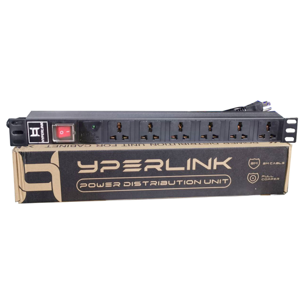 ปลั๊ก RACK PDU 6 ช่อง With SPD สายยาว 2 เมตร HYPERLINK รุ่น HP-PDU06 | Shopee Thailand