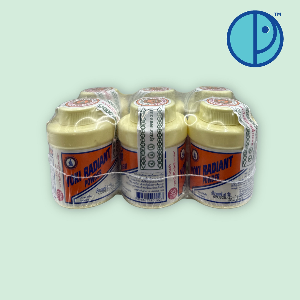 แป้งโยคีในรัศมีวงกลม YOKI RADIANT POWDER ขนาด 100 และ 60 กรัม แพคละ 6 กระปุก | Shopee Thailand