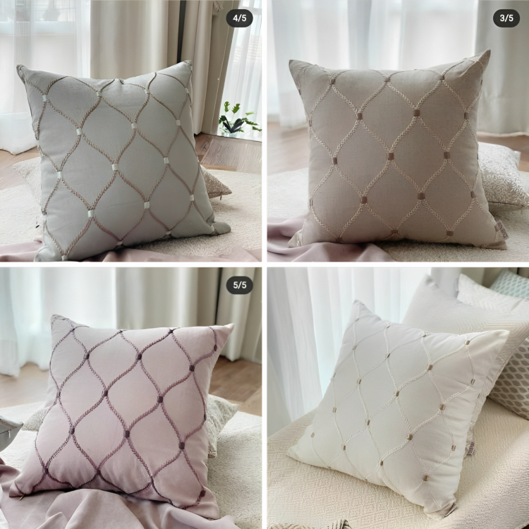 PUSANI - หมอนอิง เนื้อลินิน ปักลาย Sophia ขนาด 45×45 cm,50x50 cm ...