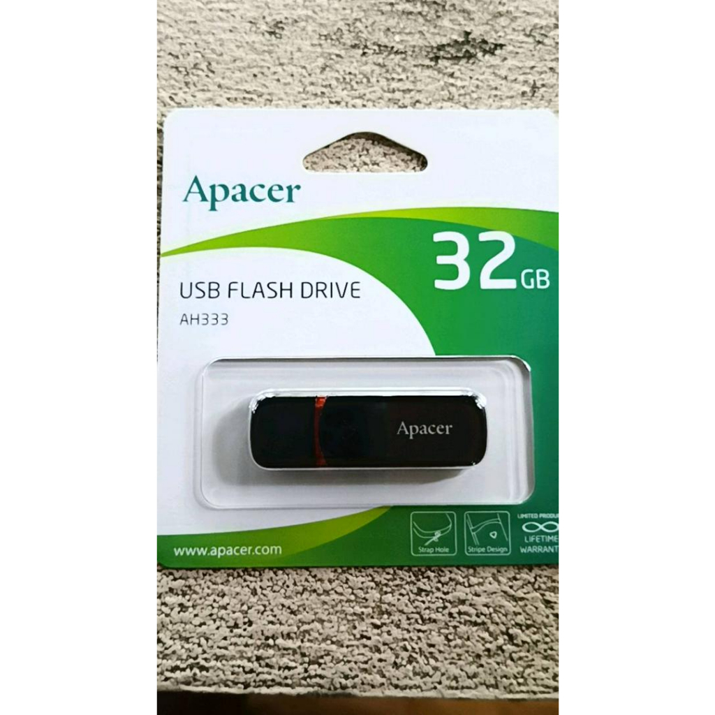 APACER AH333 FLASH DRIVE (แฟลชไดร์ฟ) (BLACK) | Shopee Thailand
