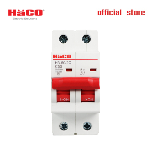 HACO MCBs เบรกเกอร์ตัดไฟ อัตโนมัติ 2P 10kA รุ่น H3-16/2C, H3-20/2C, H3 ...