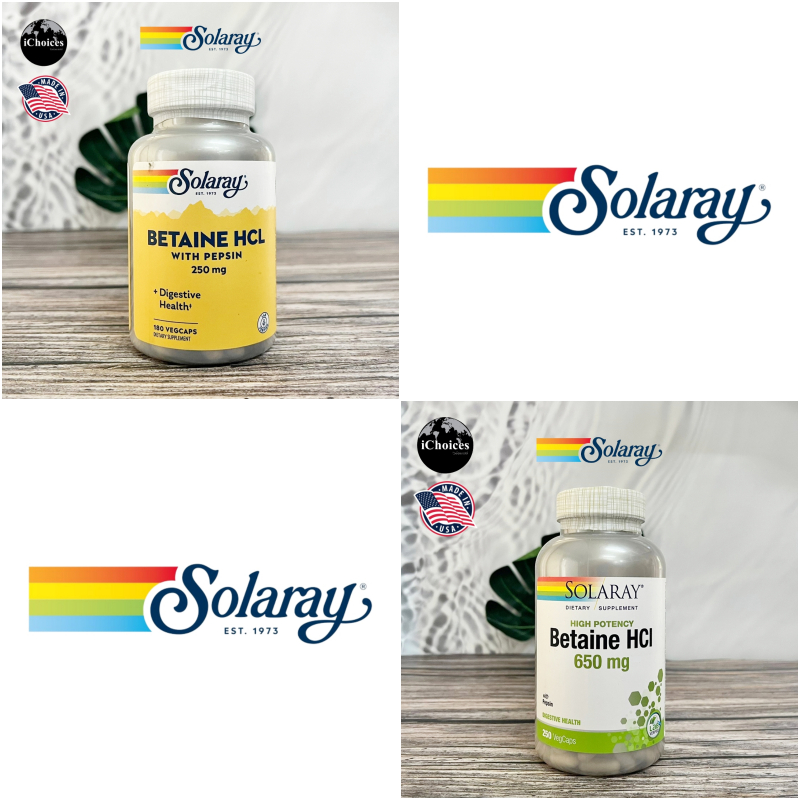 [Solaray] High Potency Betaine HCL with Pepsin ไฮโดรคลอไรด์ เบทาอีน และ ...