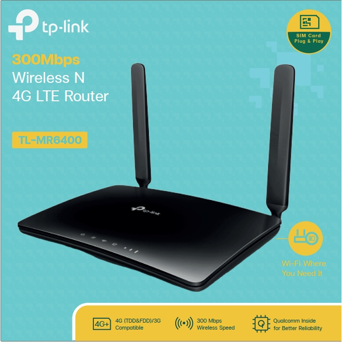 TP-LINK TL-MR6400 300Mbps Wireless N 4G LTE Router | Shopee Thailand