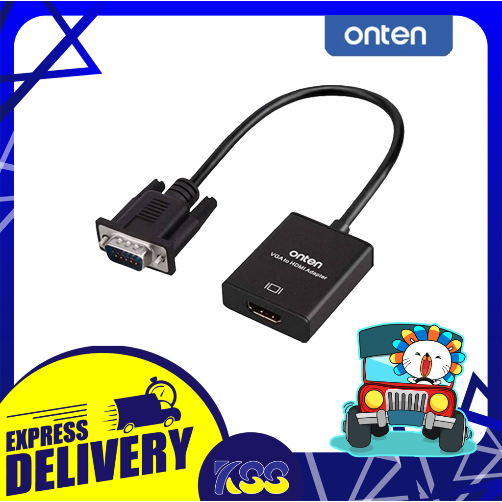 สายแปลงสัญญาณภาพ Onten OTN-5138S Converter VGA TO HDMI AUDIO Adapter ...